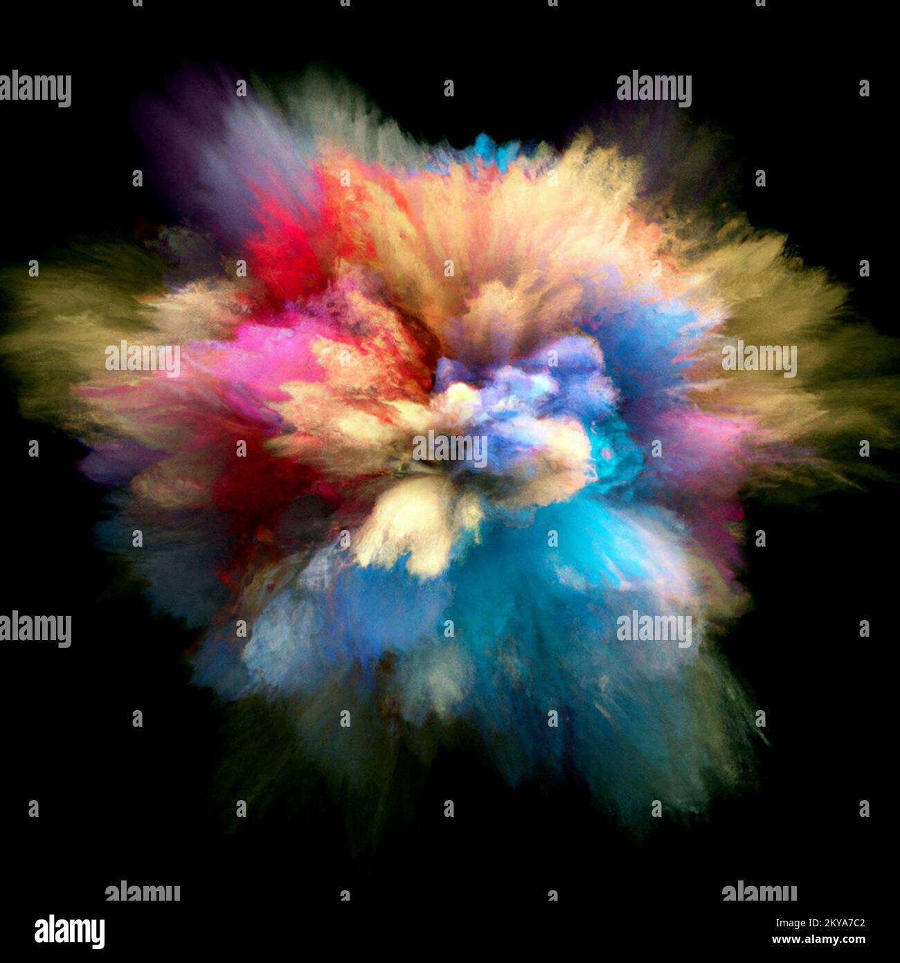 Powder explosion illustration with texture and color Stock Photo - Alamy