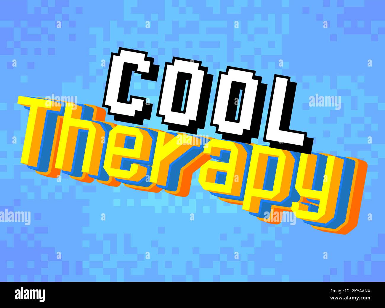 Cool Therapy. Pixelated word with geometric graphic background. Vector ...