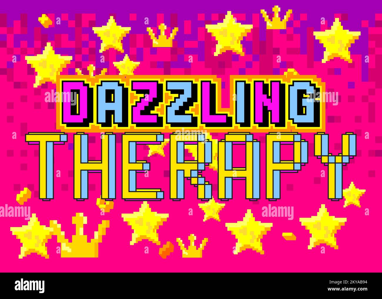 Dazzling Therapy. Pixelated word with geometric graphic background ...