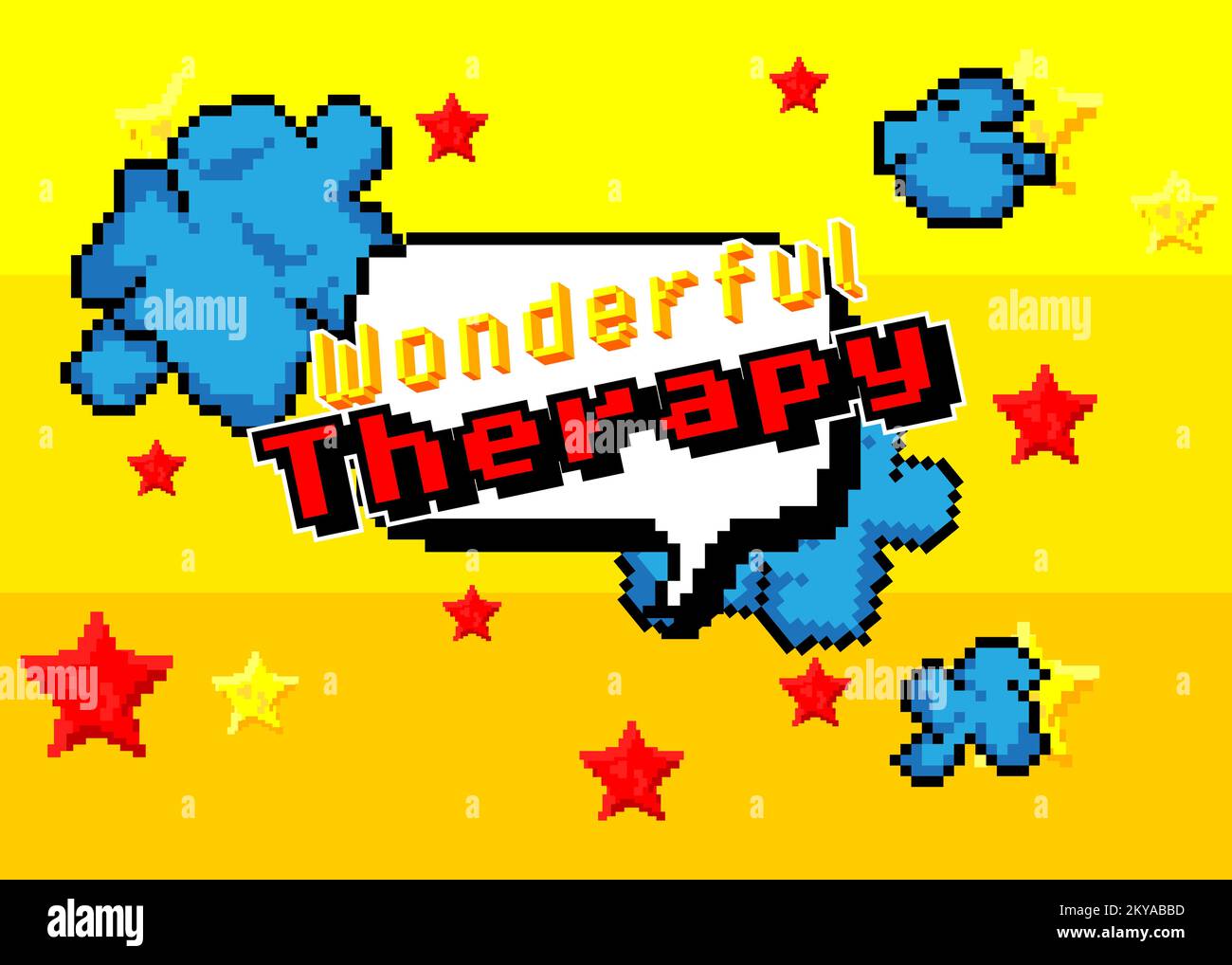 Wonderful Therapy. Pixelated word with geometric graphic background ...