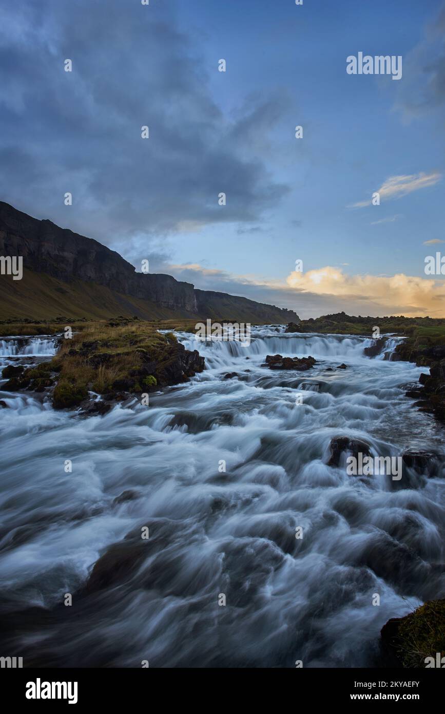 The Fossalar River, a hidden gem of Iceland, winds its way through lush ...
