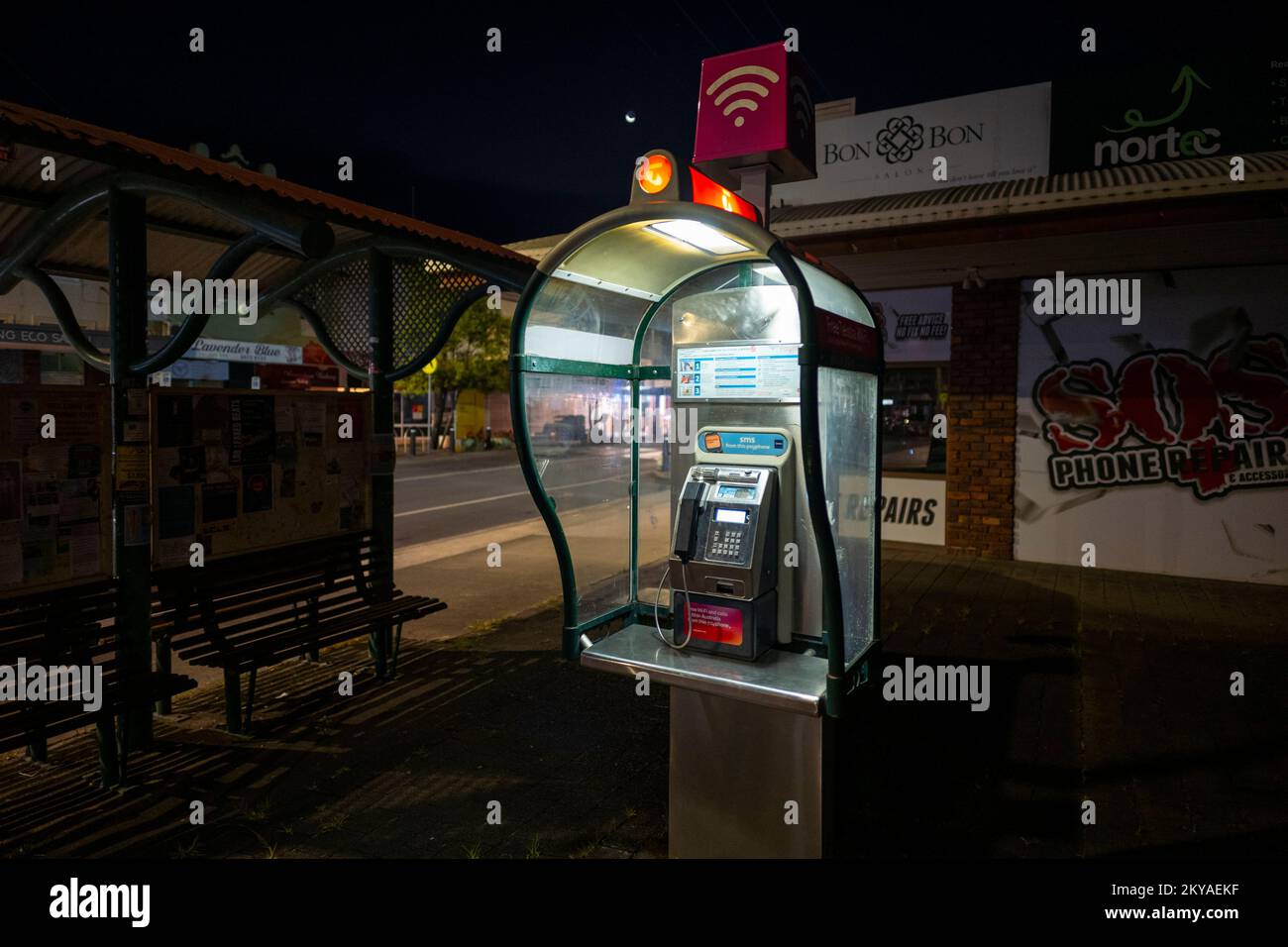Telstra Payphone in Palm Court in Murwillumbah, new south wales ...
