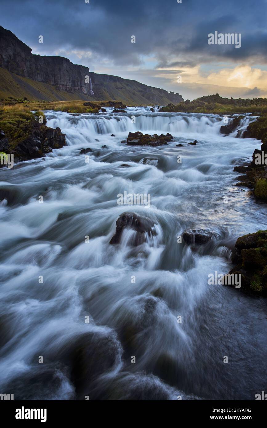 The Fossalar River, a hidden gem of Iceland, winds its way through lush ...