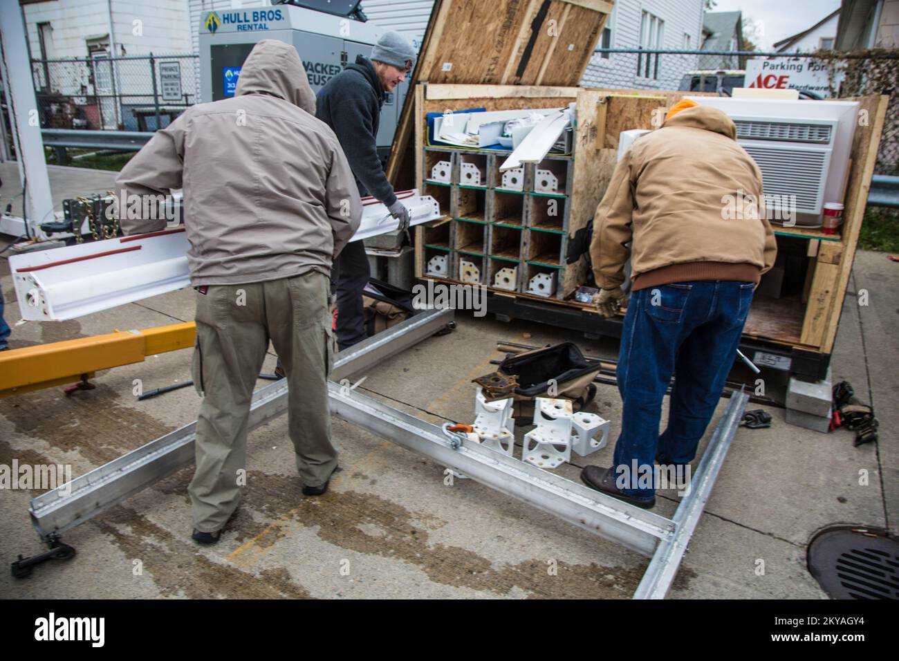Detroit, MI, November 9, 2014 - Donald Jenkins (left), FEMA Logistics ...