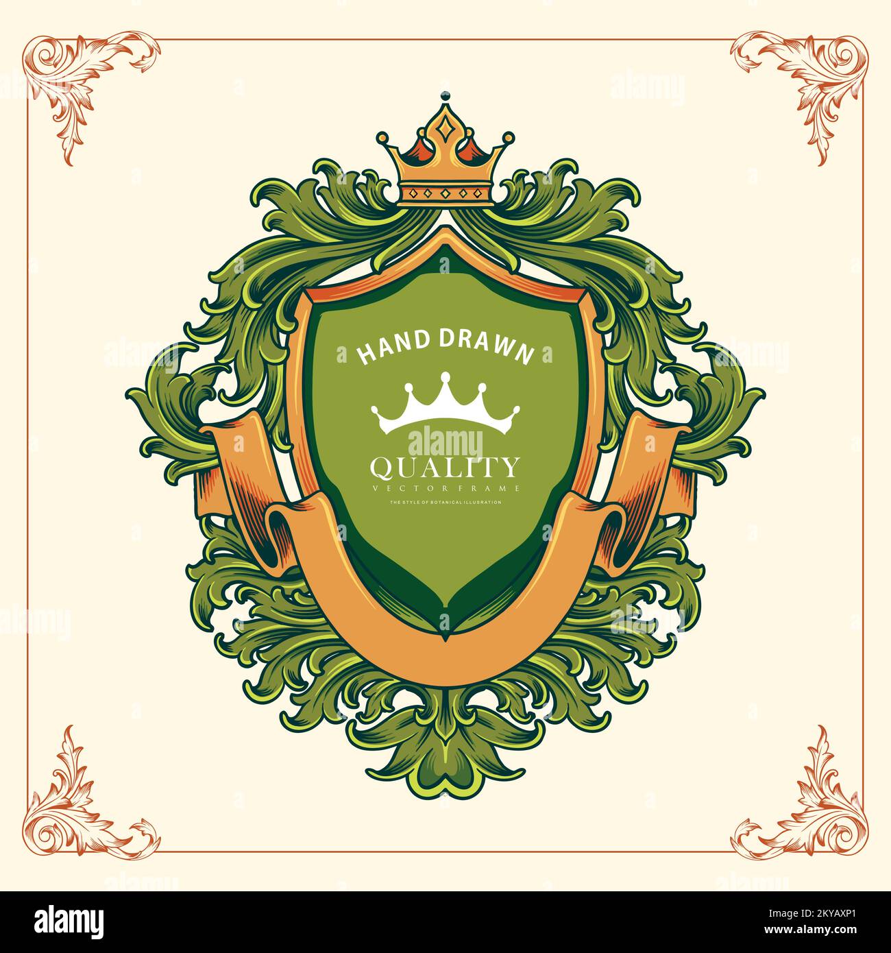 Shield Floral Vector