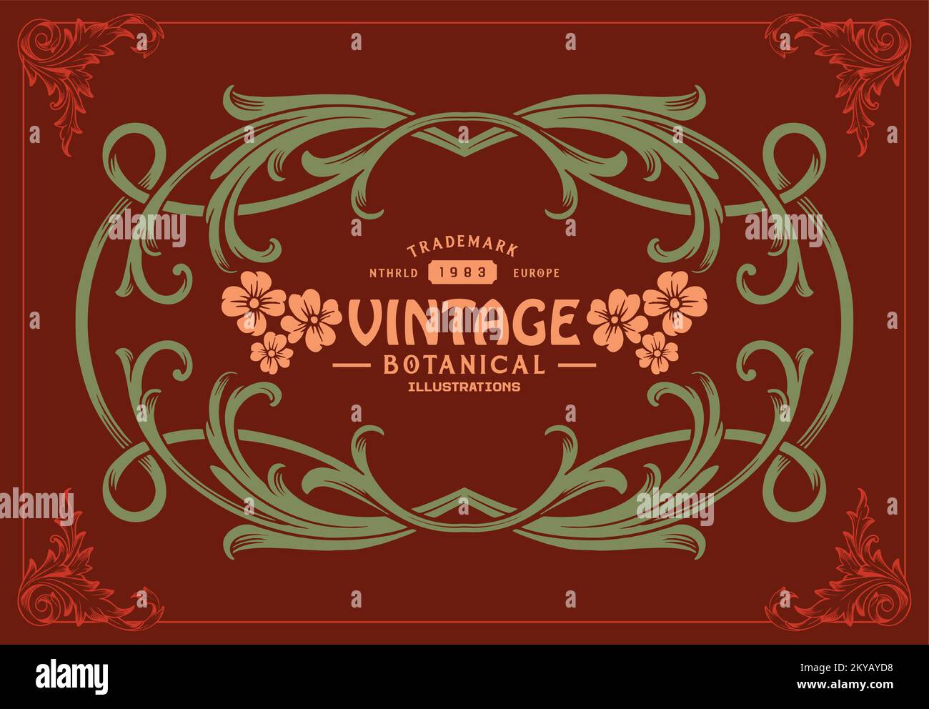 Elegant floral flourish label illustration vector illustrations for ...