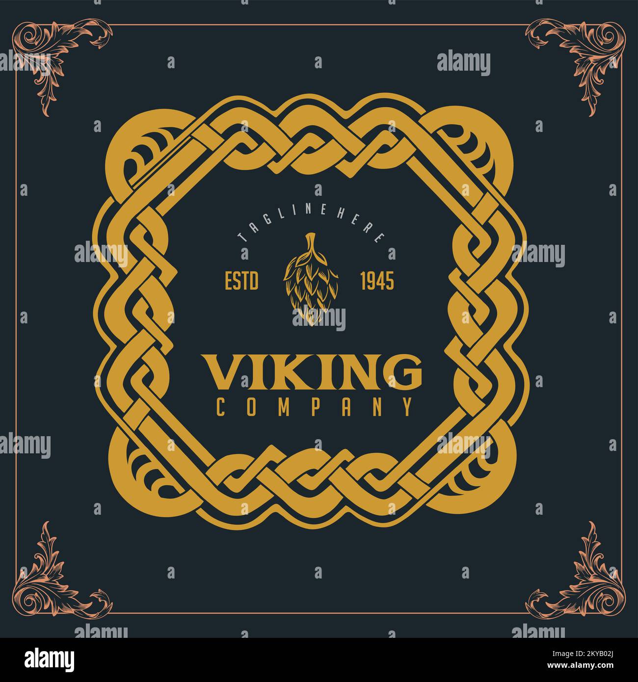 Elegant viking classic frame illustration vector illustrations for your ...