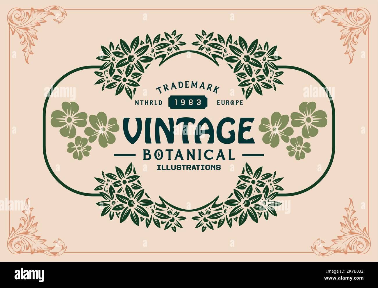 Vintage Floral Label Vector