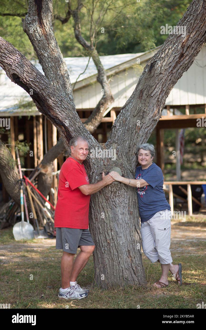 Wimberley, TX, USA August 26, 2015 Wimberley residents Carmen and Paul ...
