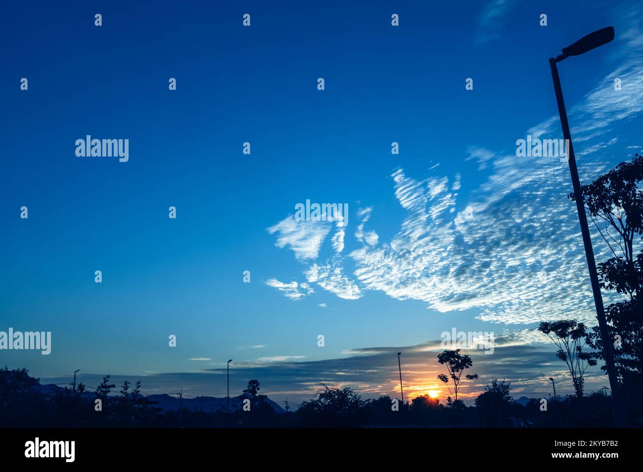 Clouds in the blue sky. Natural sky background texture, beautiful color ...