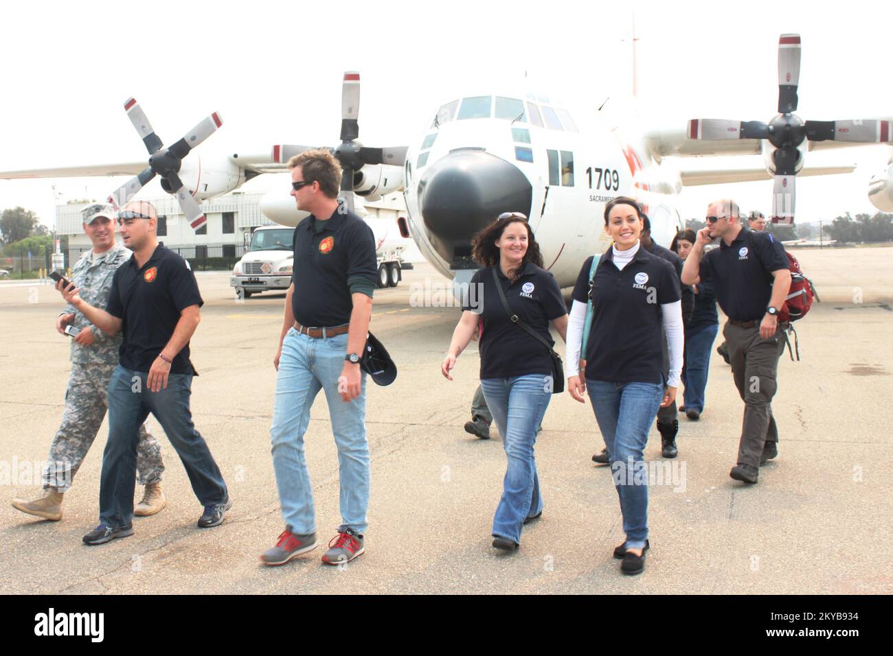 Members of FEMA's National IMAT West arrive in Santa Maria, CA during a ...