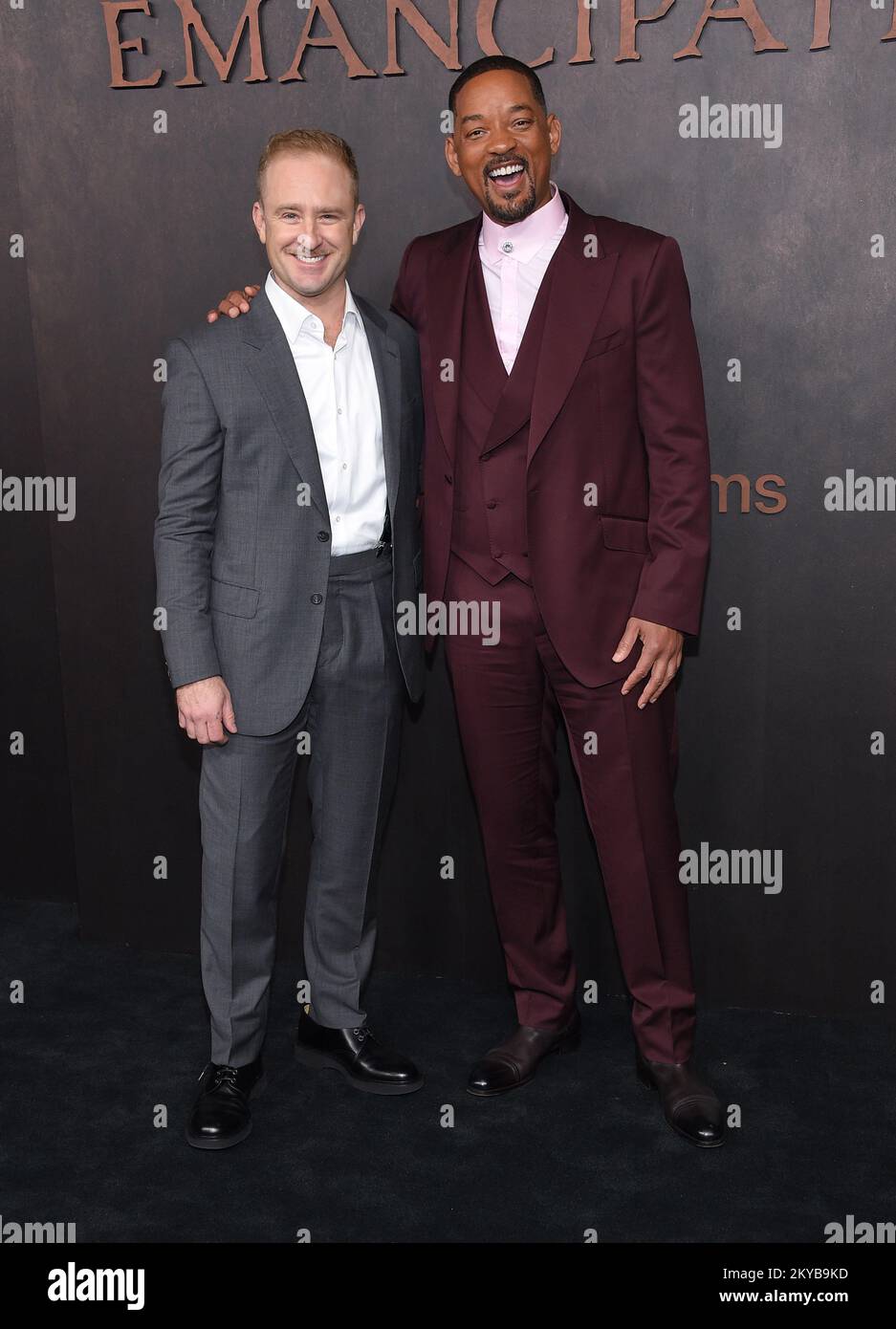 Ben Foster and Will Smith arriving to the premiere of Apple Original ...