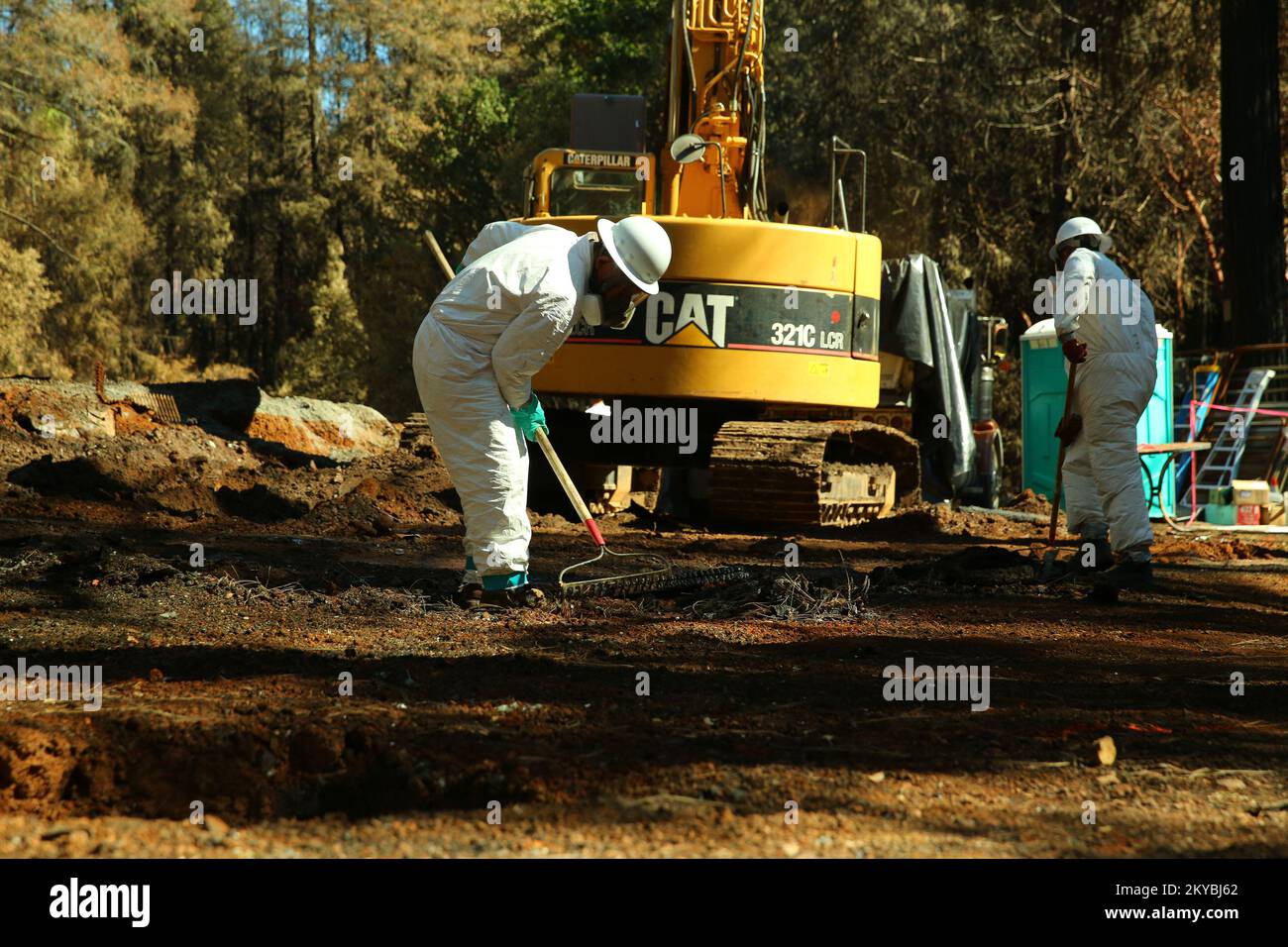 Environmental Protection Agency (EPA) inspectors check for contaminated ...