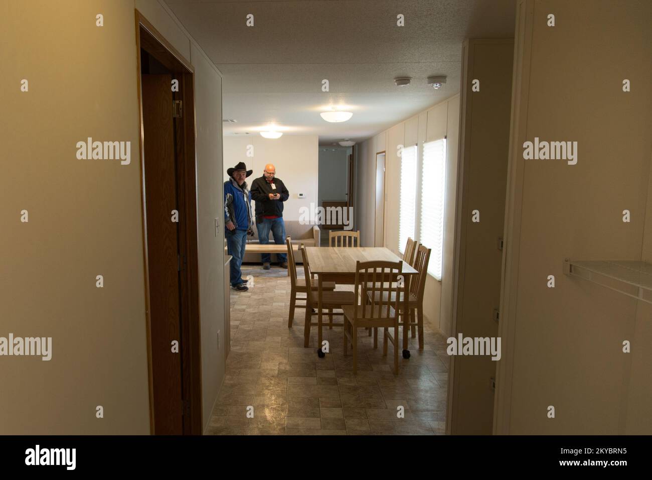 Dennis McNeer (left), FEMA Logistics MHU Lead, and David Glidewell ...