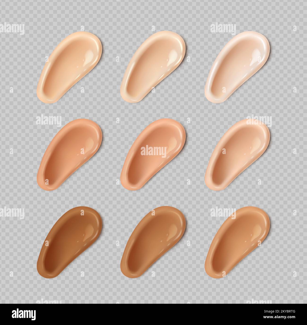 Skin foundation or concealer smear brush strokes. Beauty make up ...