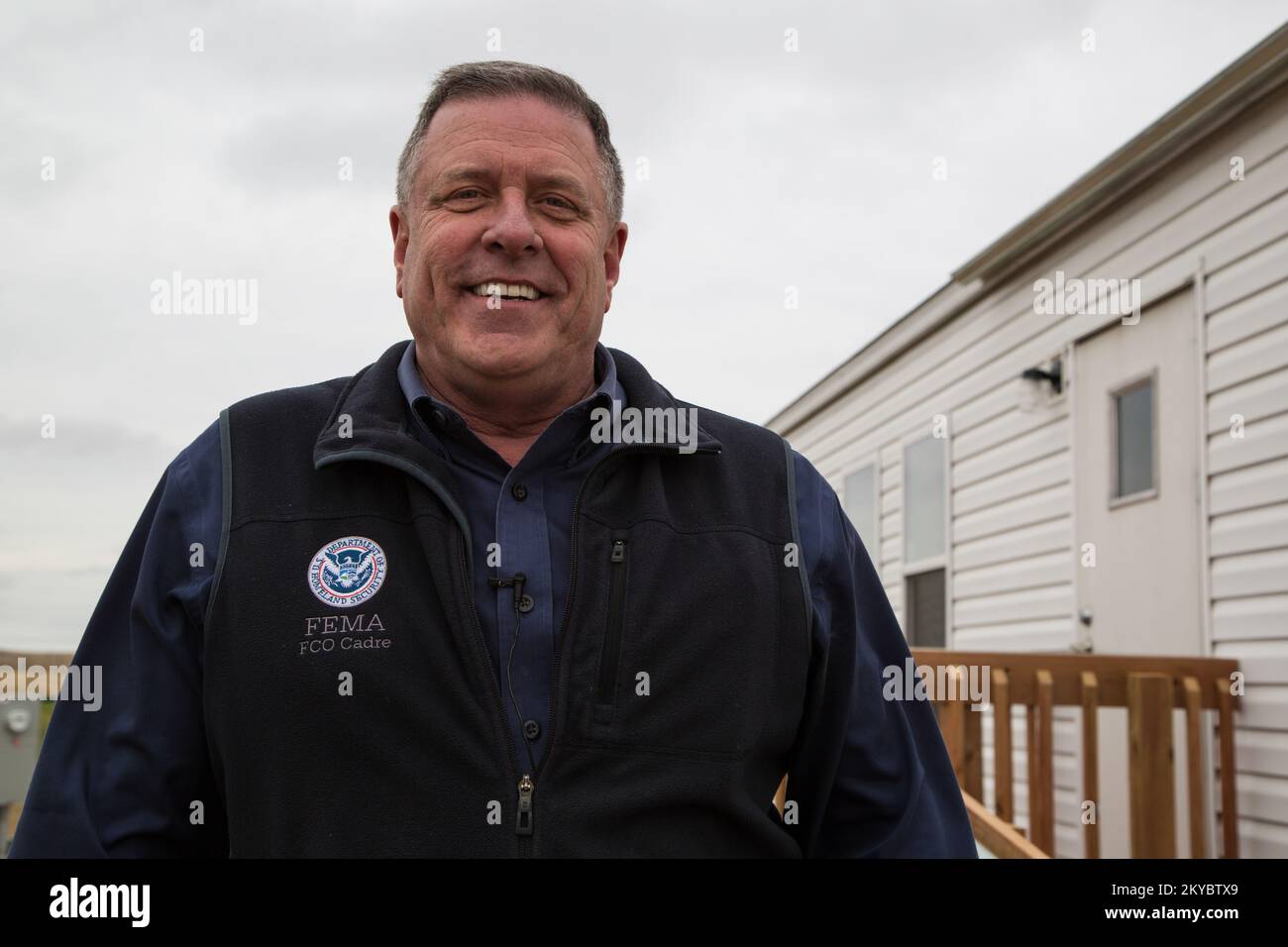 Thomas McCool, FEMA Federal Coordinating Officer, stands on the ...