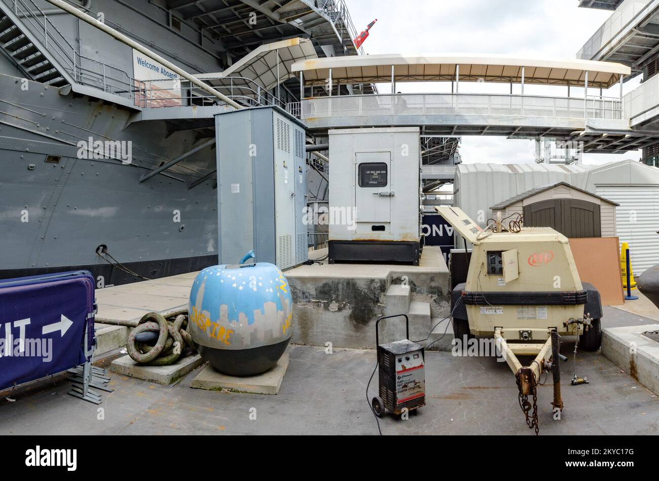 The Intrepid Air, Sea and Space Museum at Pier 86 was flooded by waters ...