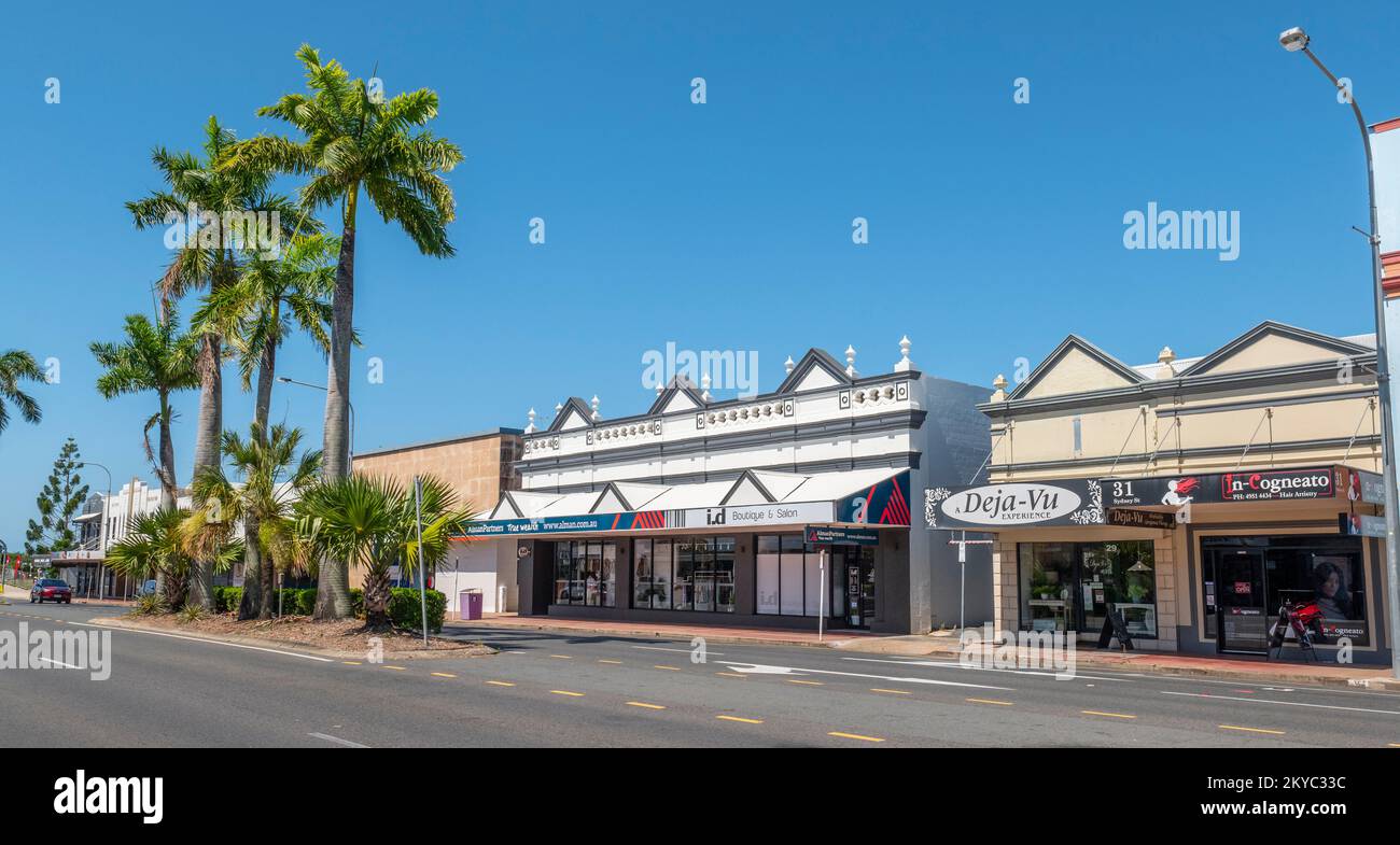Art Deco shops in Mackay CBD in north queensland, australia Stock Photo ...