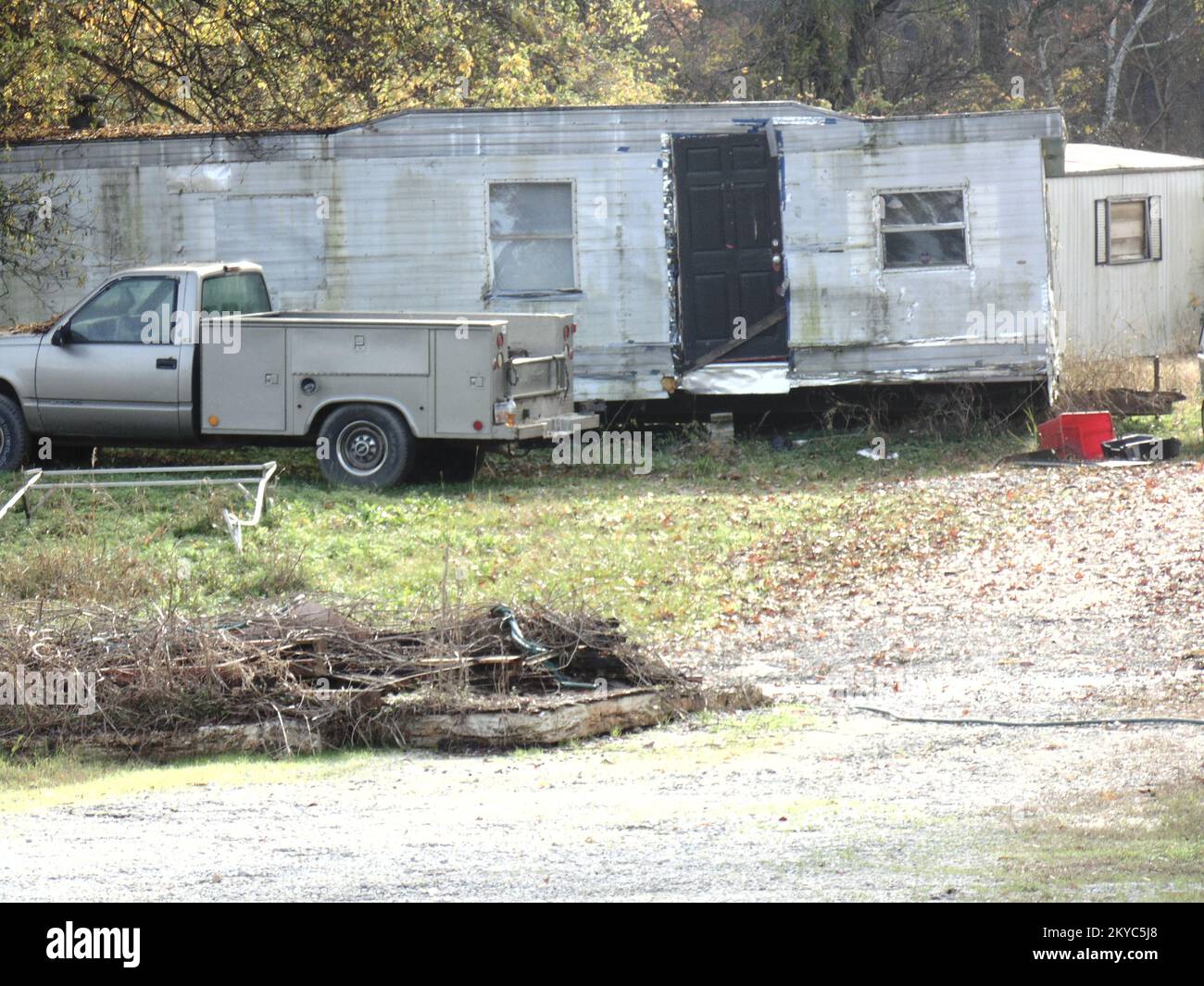 The mobile home and pickup truck belonging to Sonny M., 47, a deaf ...