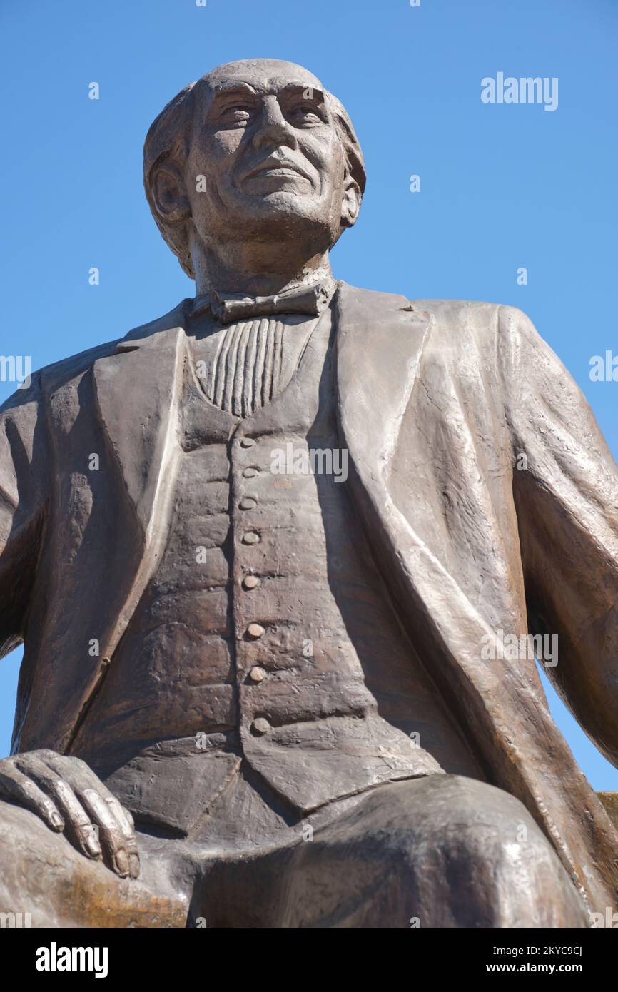 A bronze statue, sculpture of famous Russian, Soviet theater actor ...