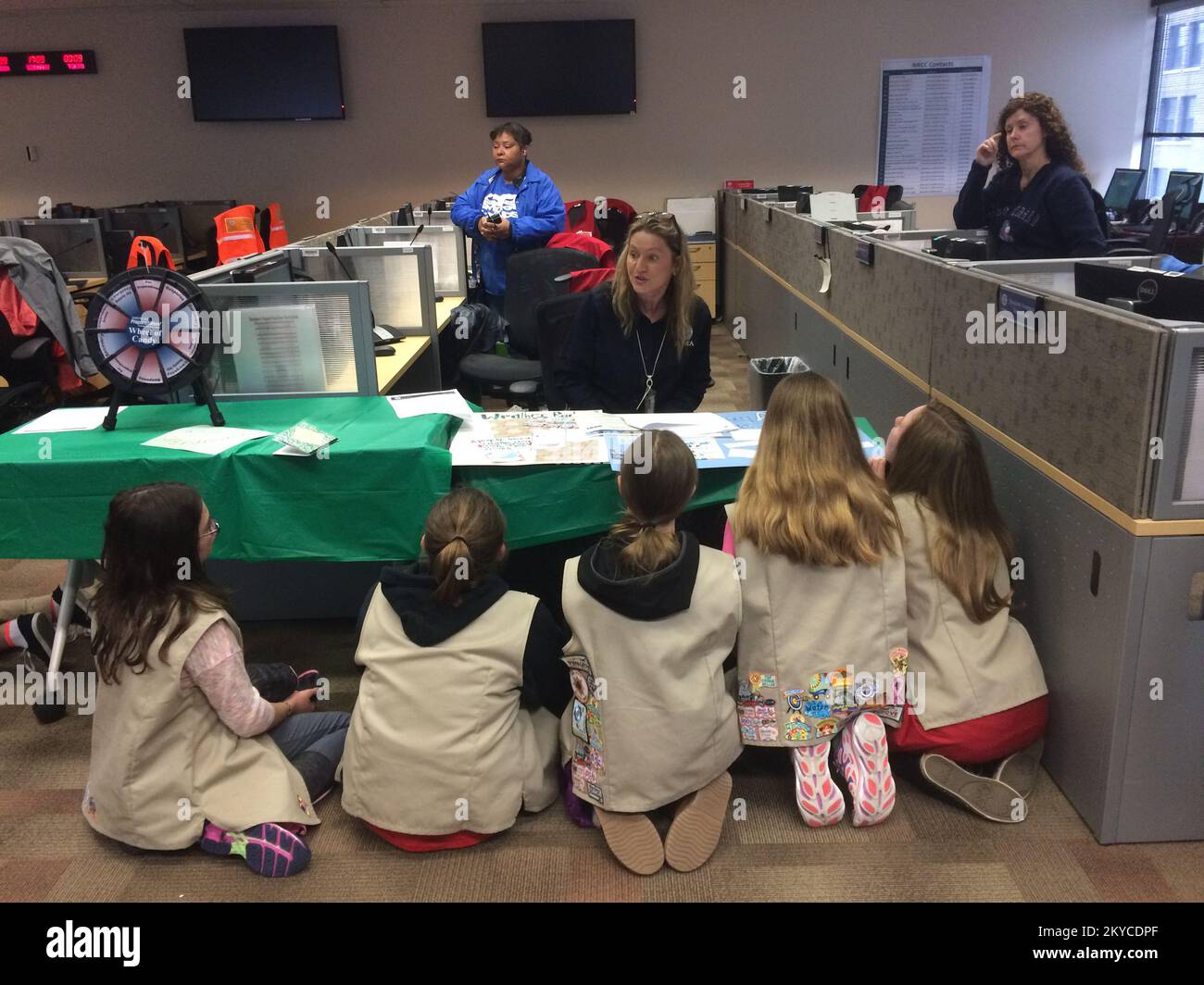 Rapt at attention, Girl Scouts listen to IMAT Support Branch Director ...