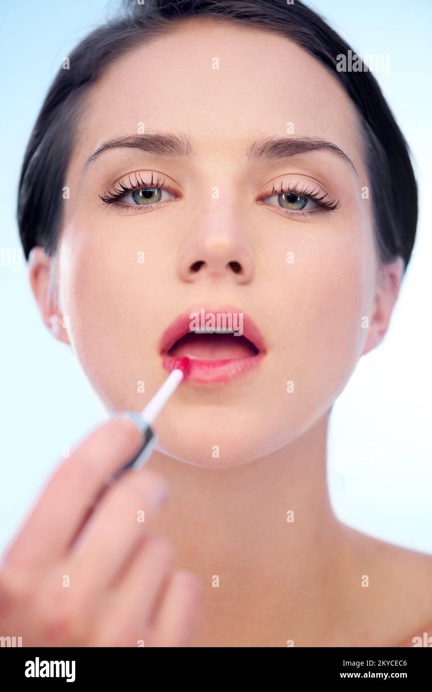 Smiling pink lipstick hi-res stock photography and images - Alamy