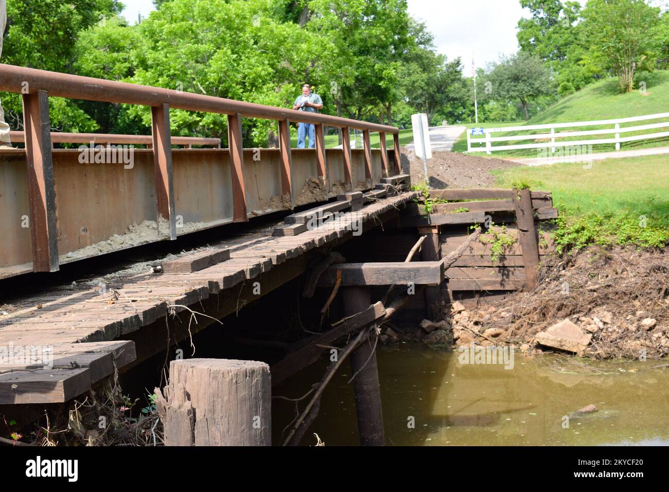 The Clemons Switch Road wood bridge over Irons Creek near Brookshire ...