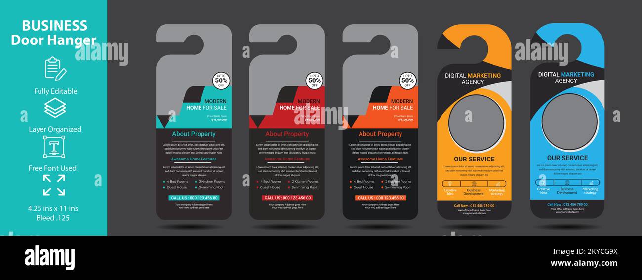 Door hangers vector vectors hi-res stock photography and images - Alamy