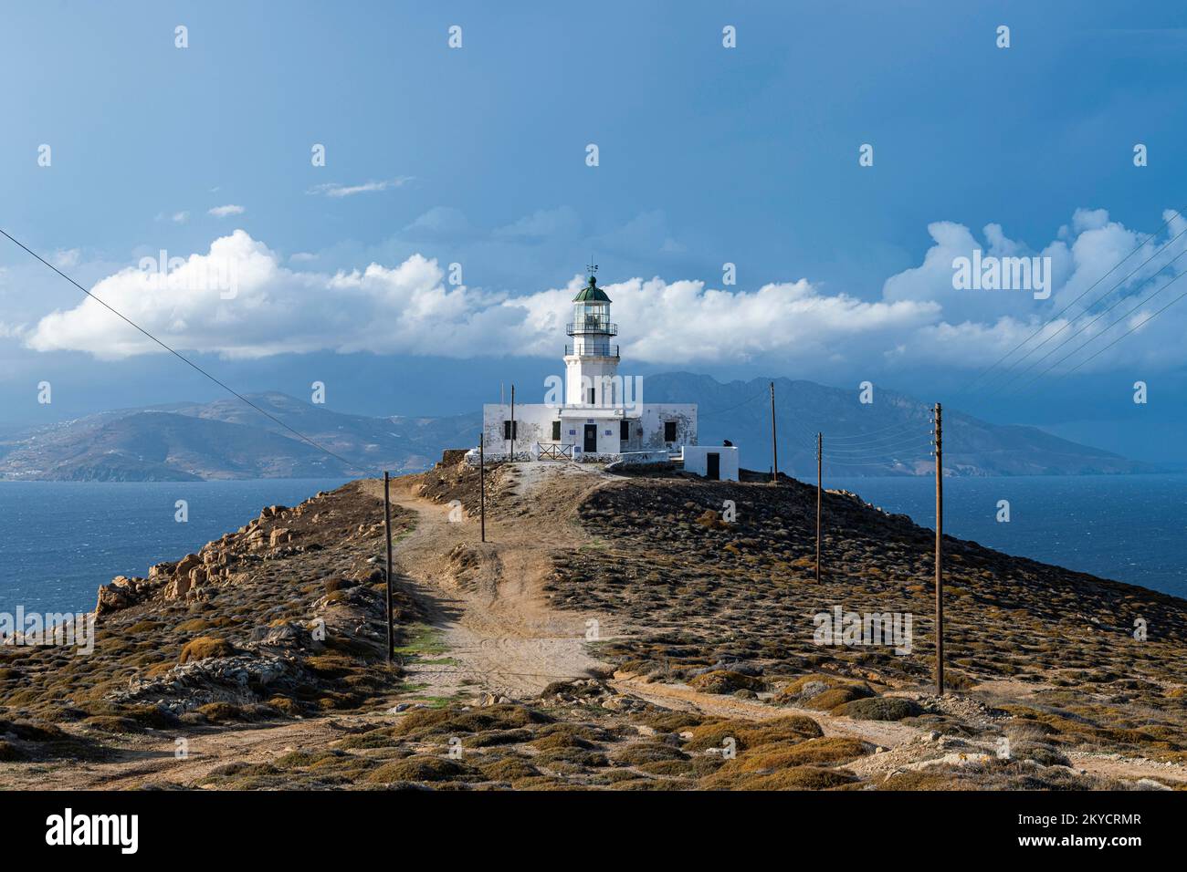 Armenistis Lighthouse, Mykonos, Greece Stock Photo - Alamy