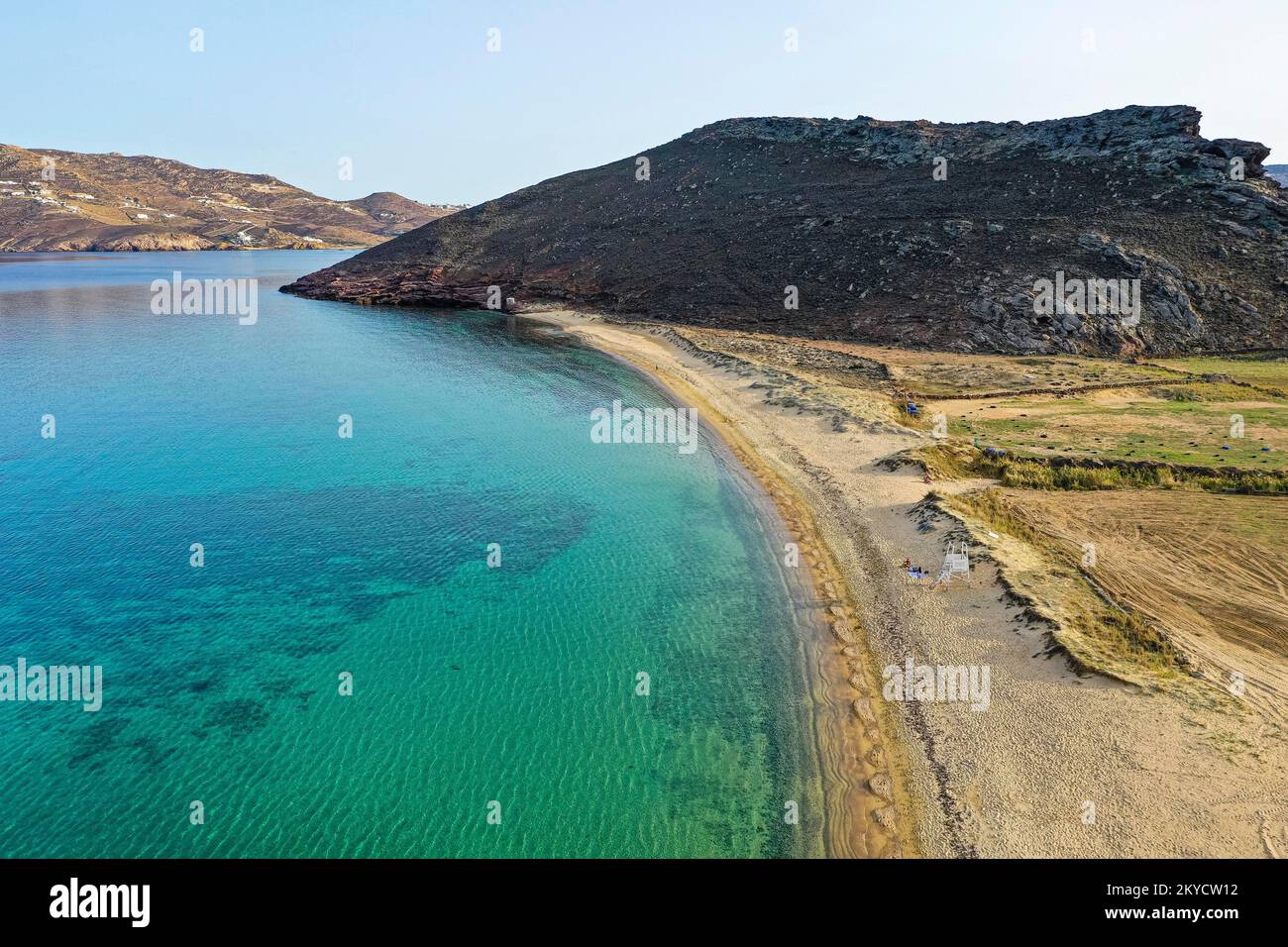 Aerial of Panormos beach, Mykonos, Greece Stock Photo - Alamy