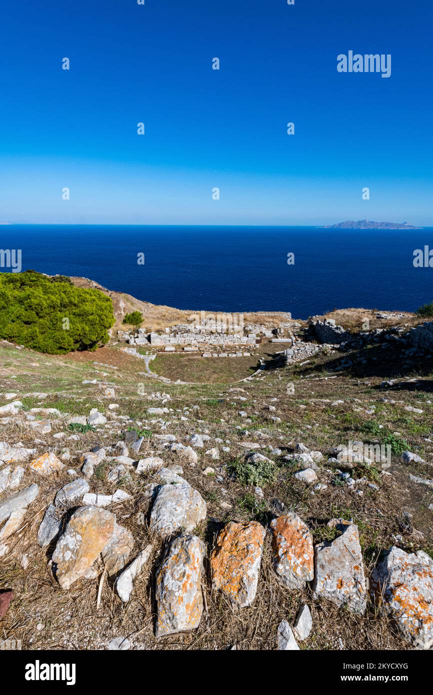 Ruins of ancient Thera, Santorini, Greece Stock Photo - Alamy