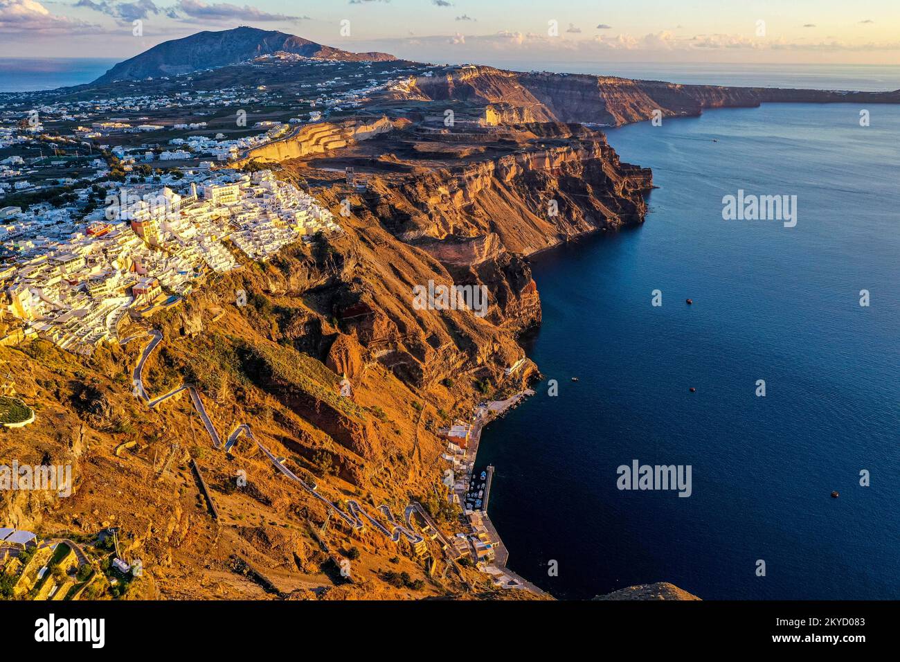 Aerial fira sunset santorini hi-res stock photography and images - Alamy