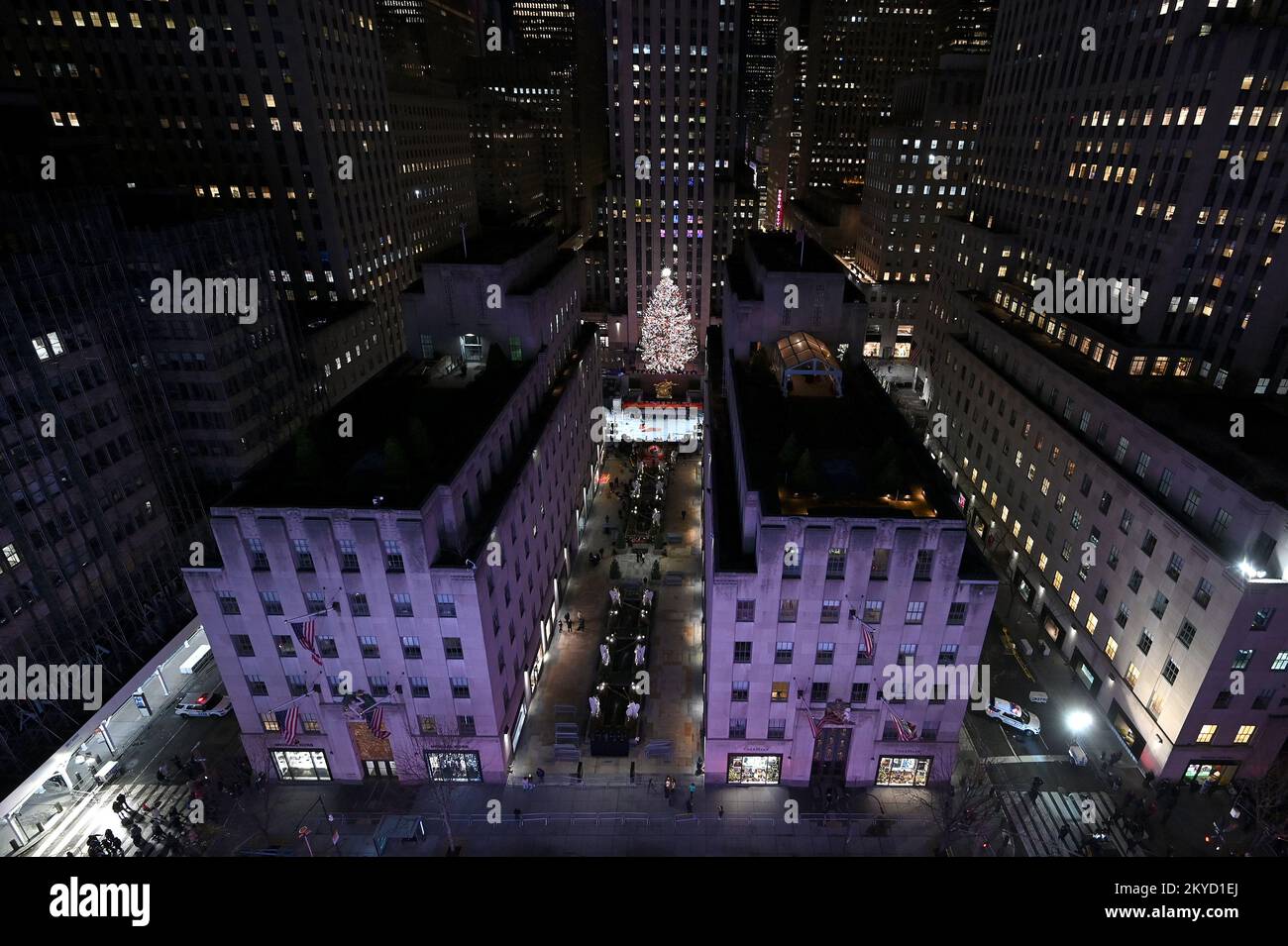 Seen from Saks Fifth Avenue department store rooftop deck, view of The ...