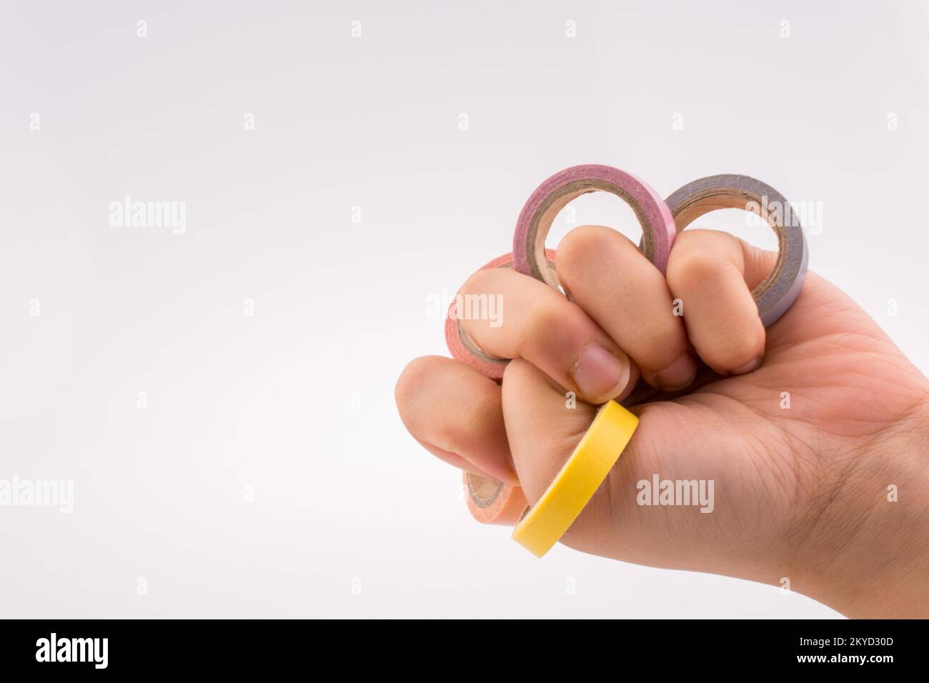 Colorful insulating adhesive tapes on white background Stock Photo - Alamy