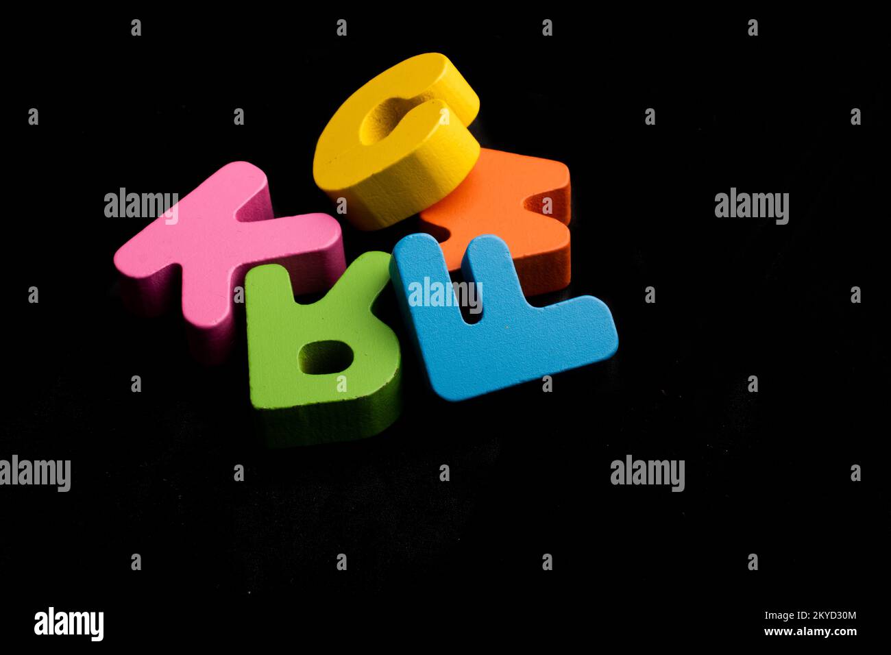 Colorful Letters of Alphabet made of wood Stock Photo - Alamy
