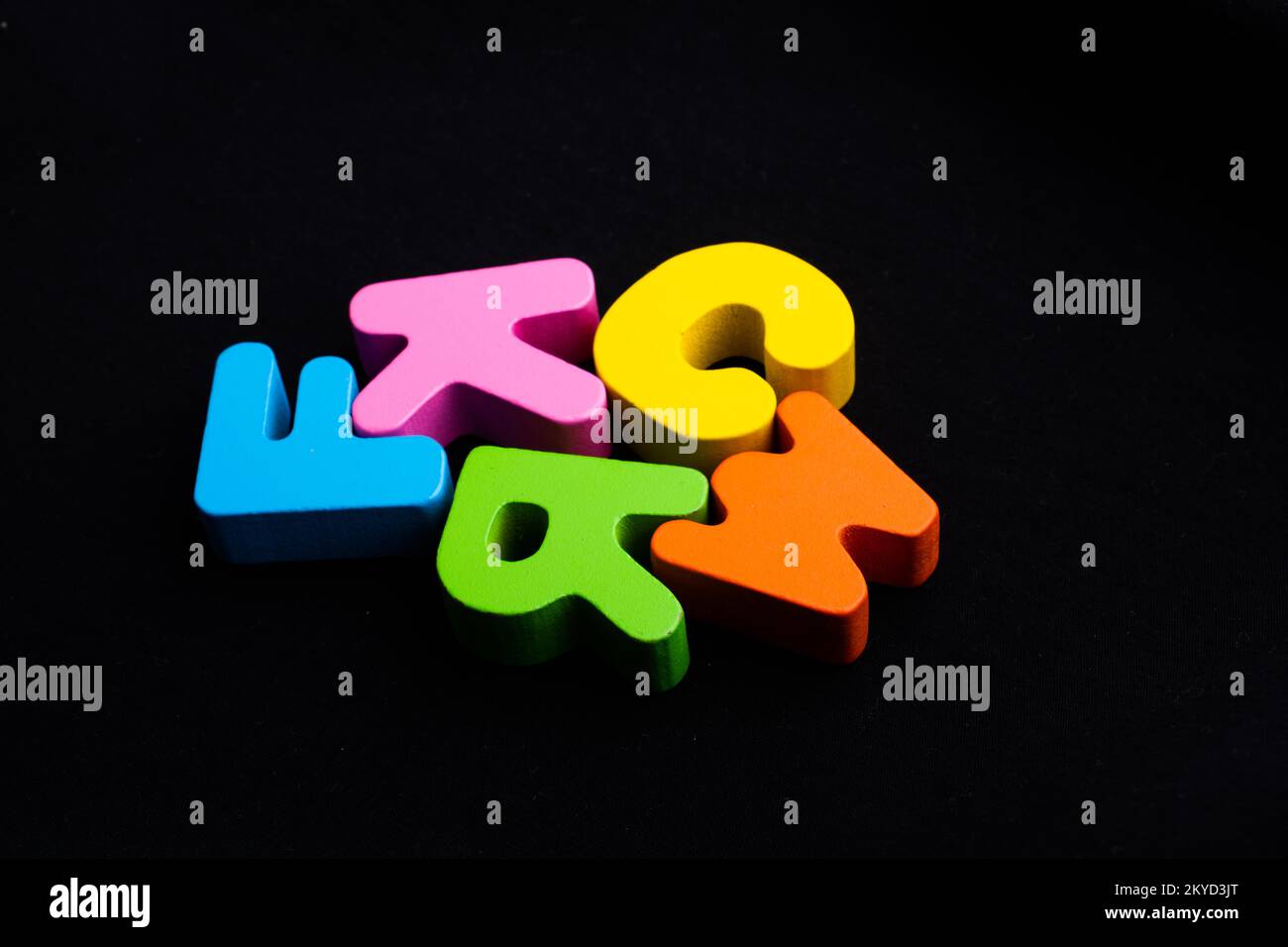 Colorful Letters of Alphabet made of wood Stock Photo - Alamy