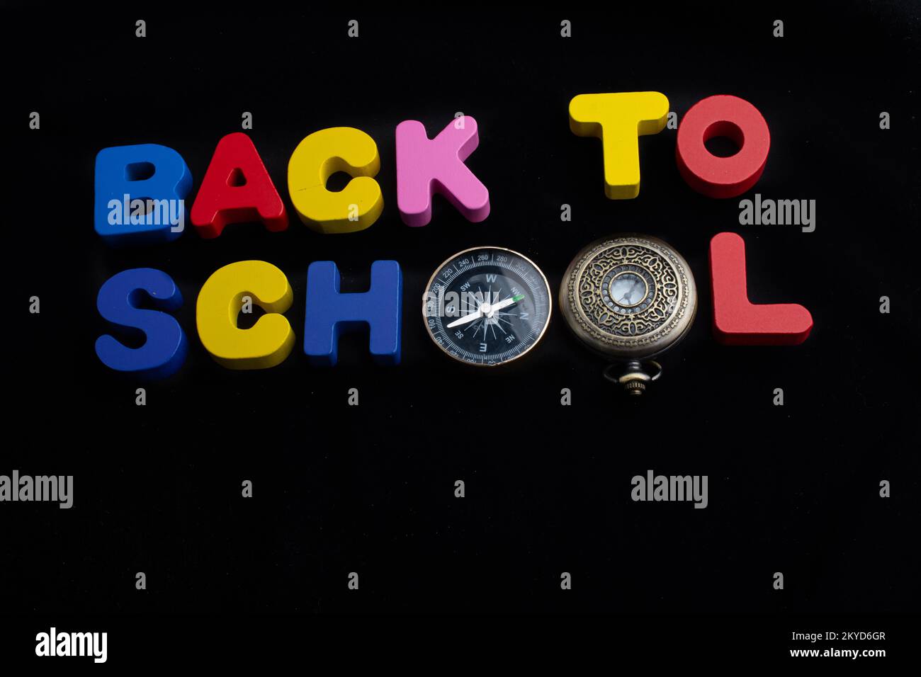 Education concept by School lettering with colorful wooden letters ...