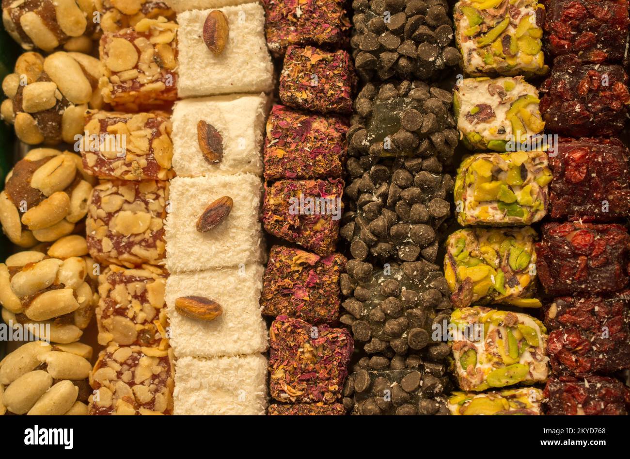 Load of traditional turkish delight lokum candy Stock Photo - Alamy