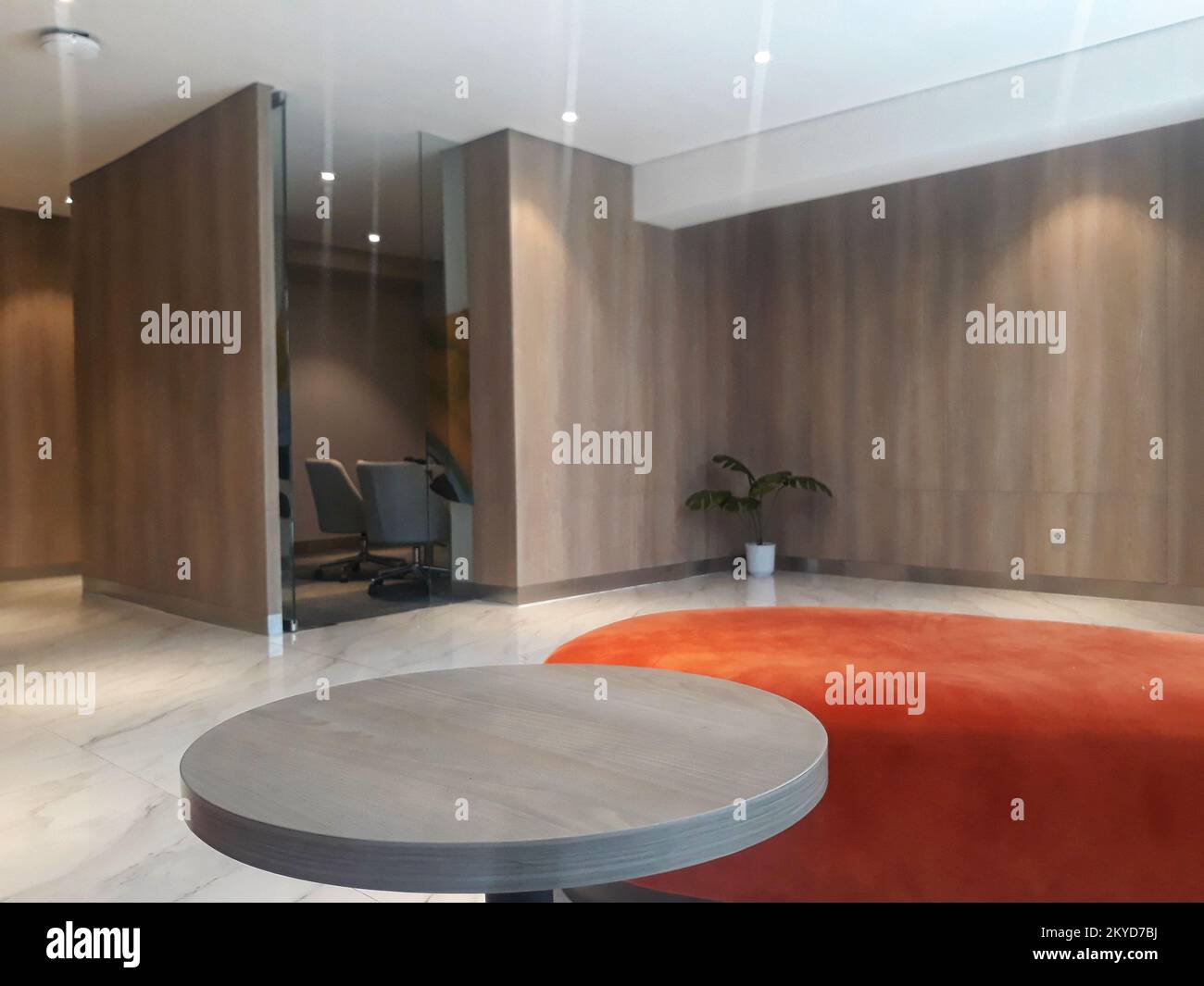 Design interior waiting room of clinic or office with sofa and table ...