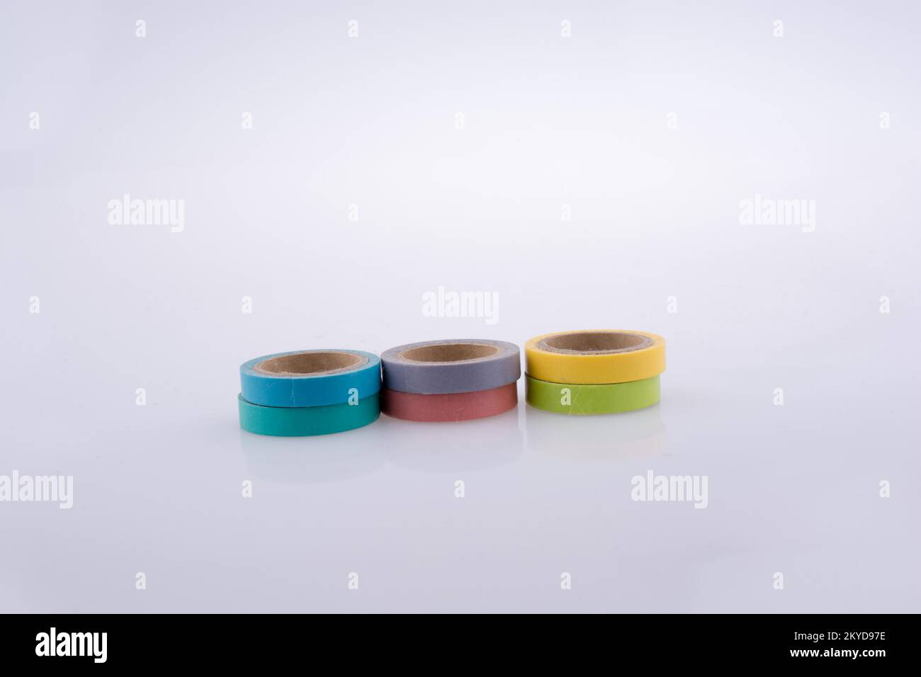 Colorful insulating adhesive tapes on white background Stock Photo - Alamy