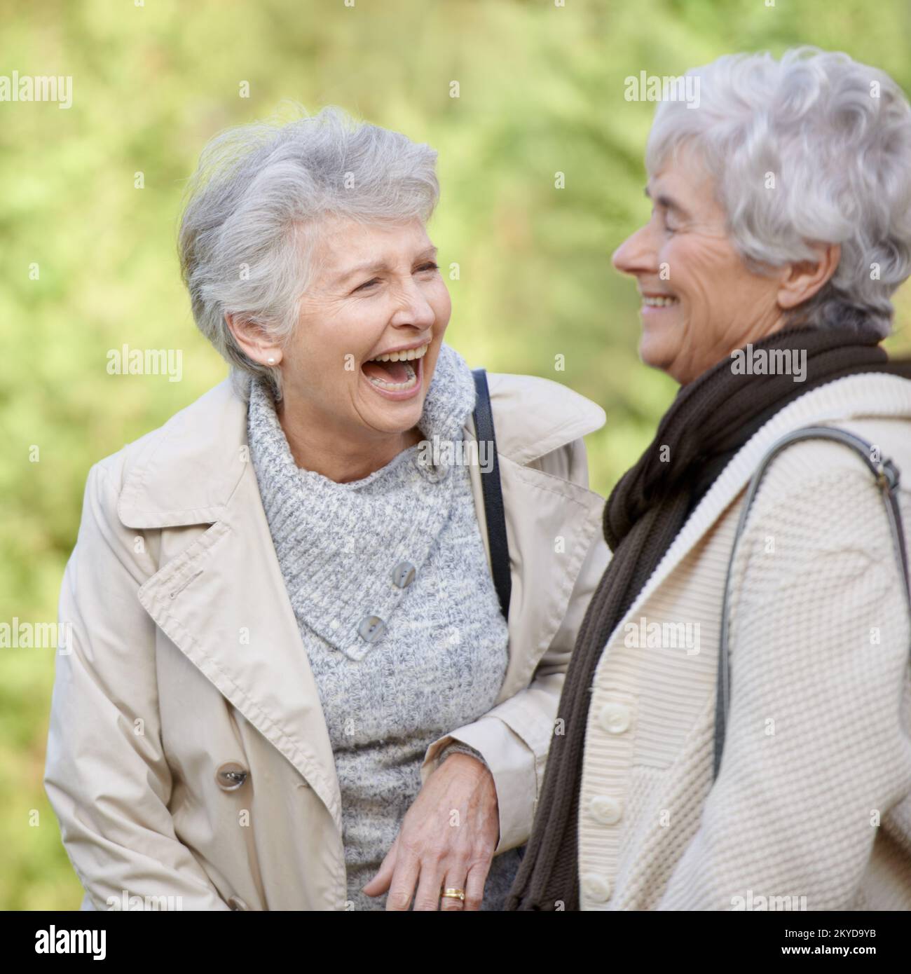 Two older women standing outside hi-res stock photography and images ...