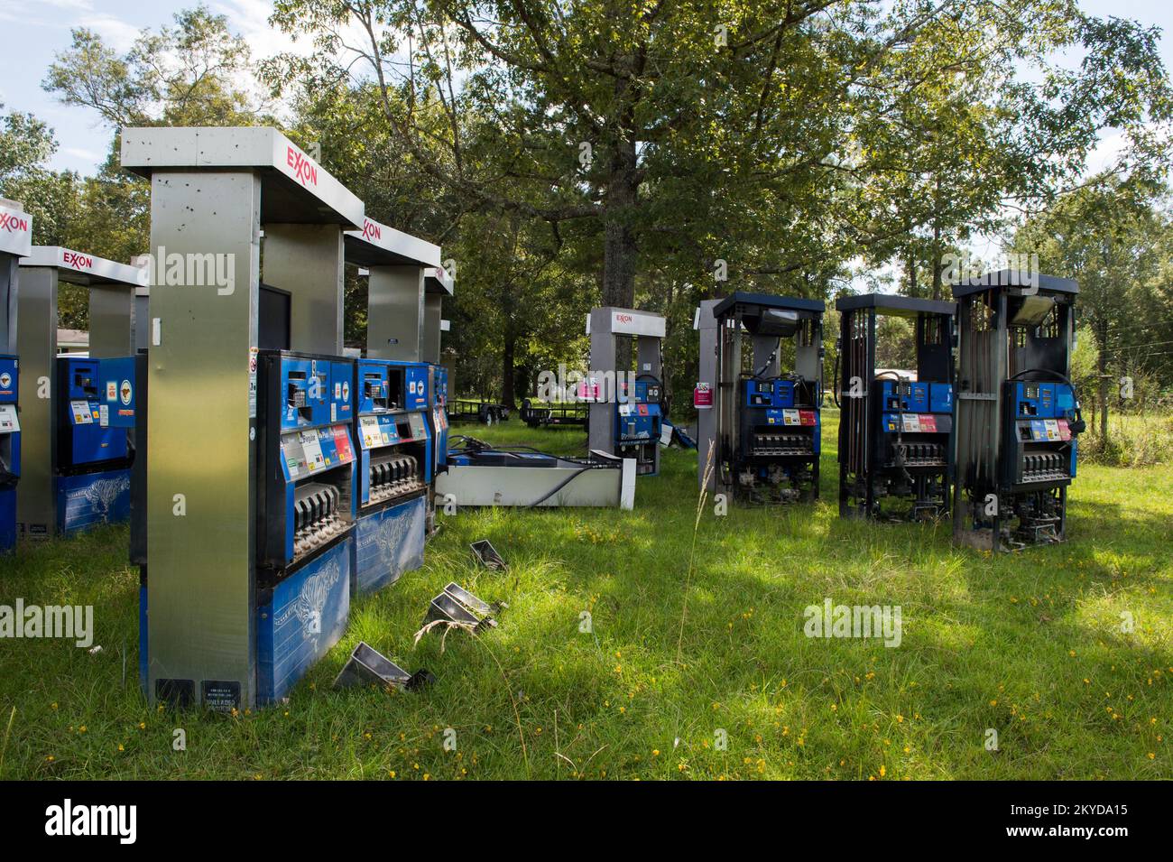 Gas pump stations, damaged by the 2016 historic floods in Louisiana ...