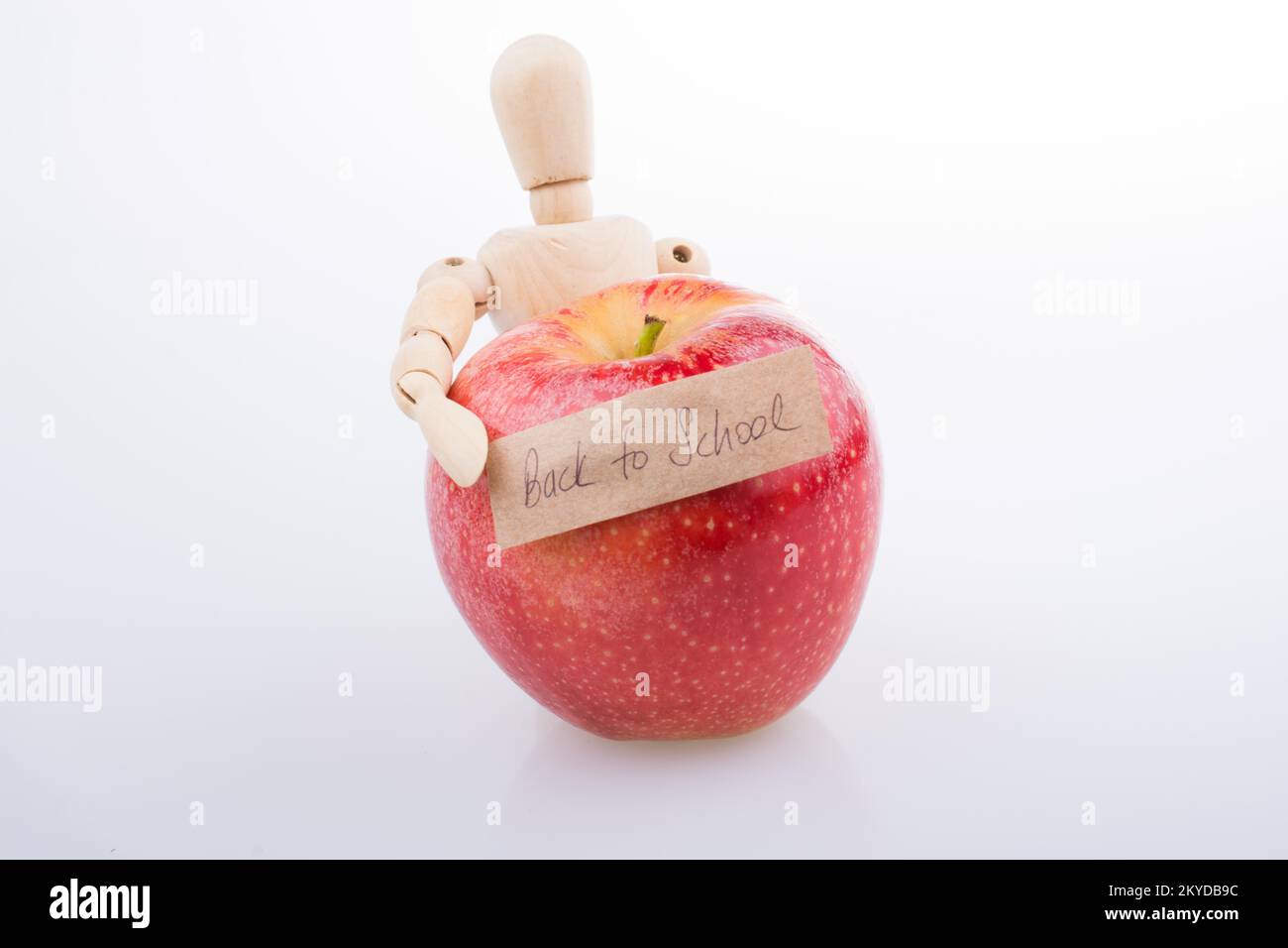 Back to school theme with a red apple Stock Photo - Alamy