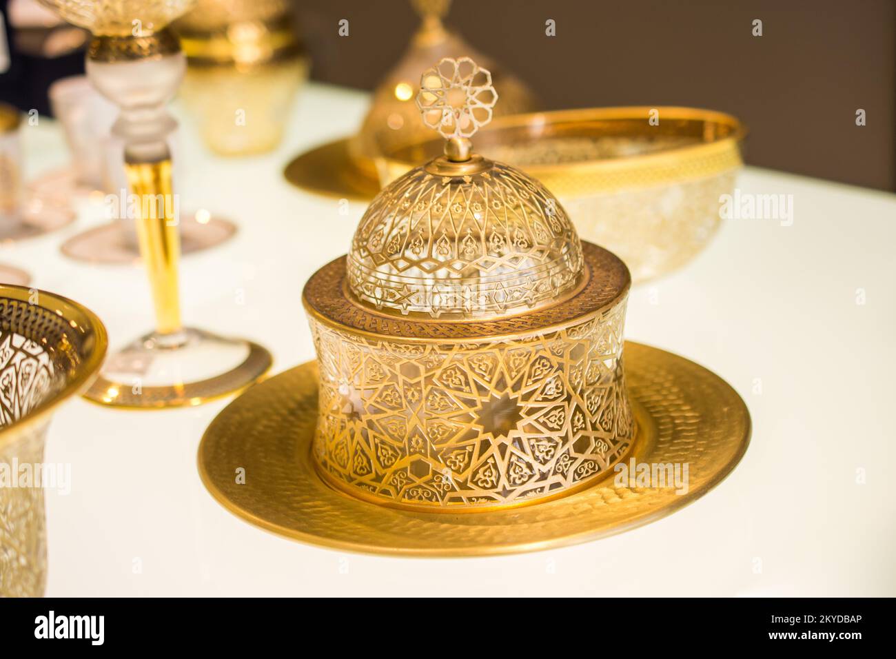 Taditional Turkish metal plates in the view Stock Photo - Alamy