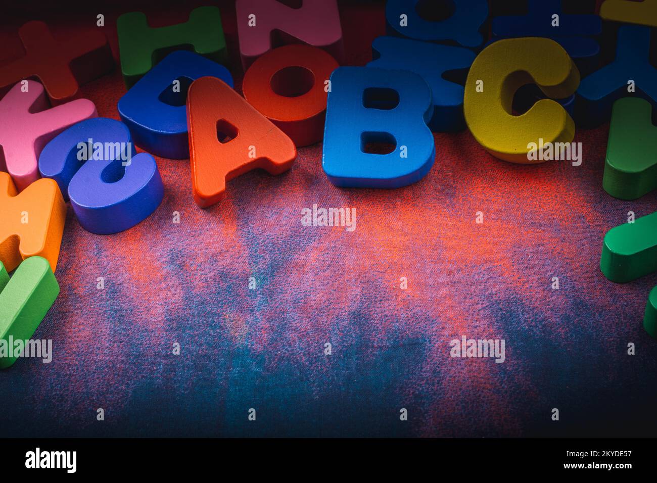 Colorful ABC Letters of Alphabet made of wood Stock Photo - Alamy