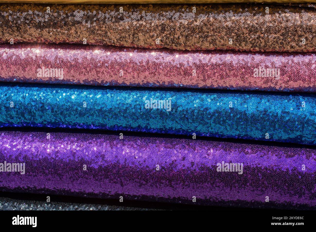 Examples of bright fabric of various color in view Stock Photo - Alamy