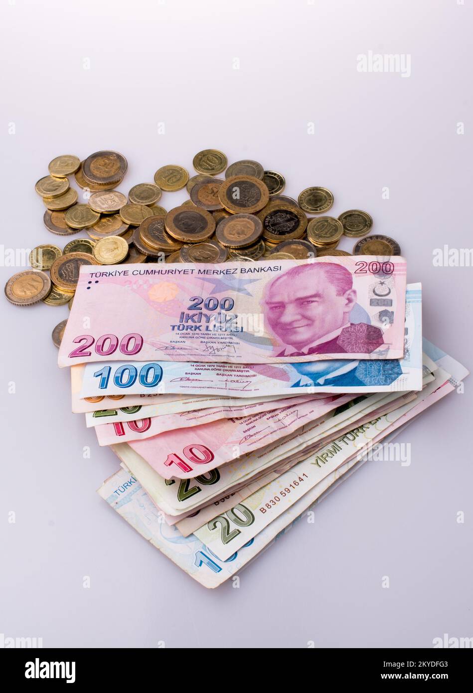 Turkish lira banknotes coins hi-res stock photography and images - Alamy