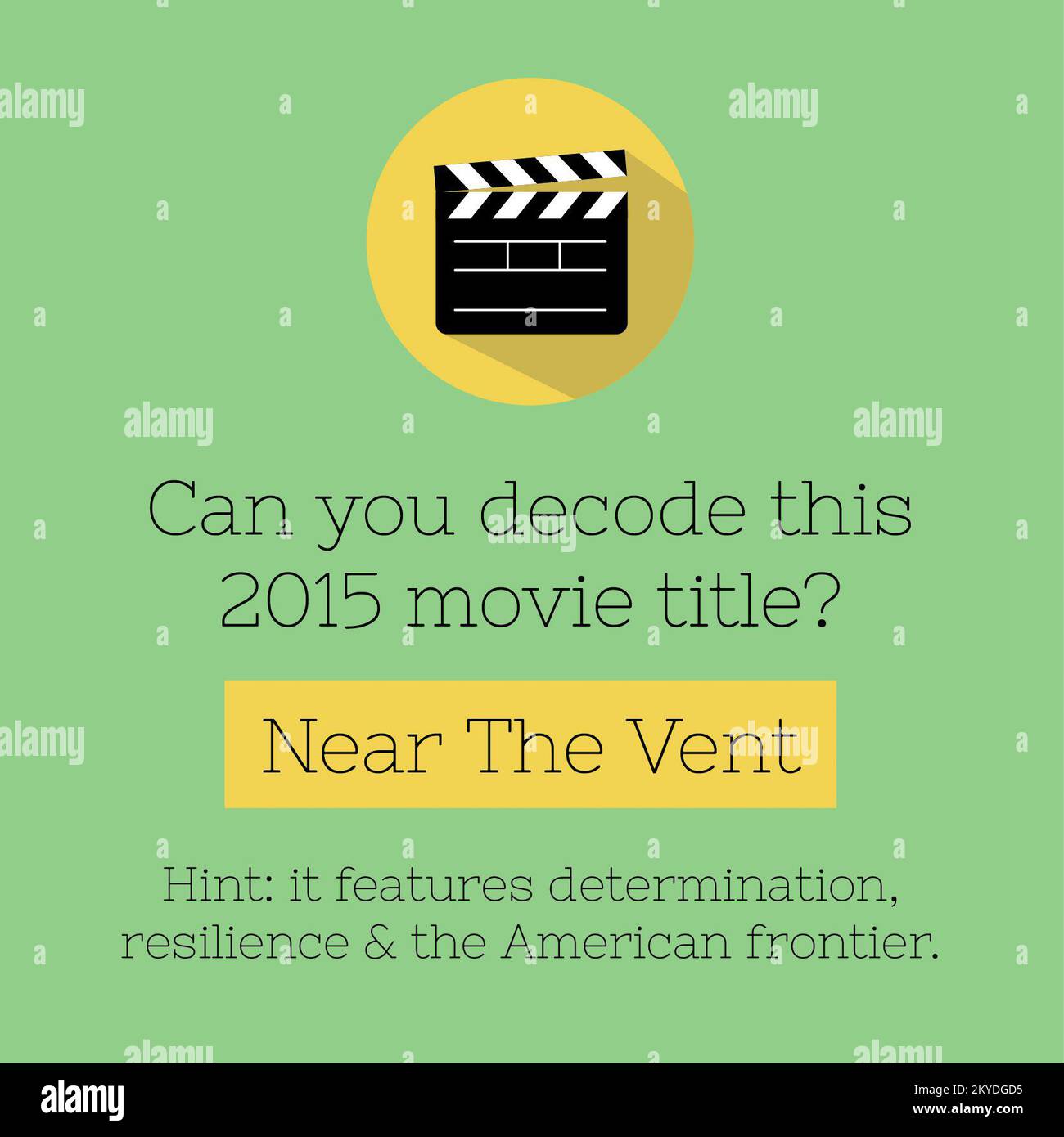 A teaser graphic for audiences to guess the name of a movie featured in ...