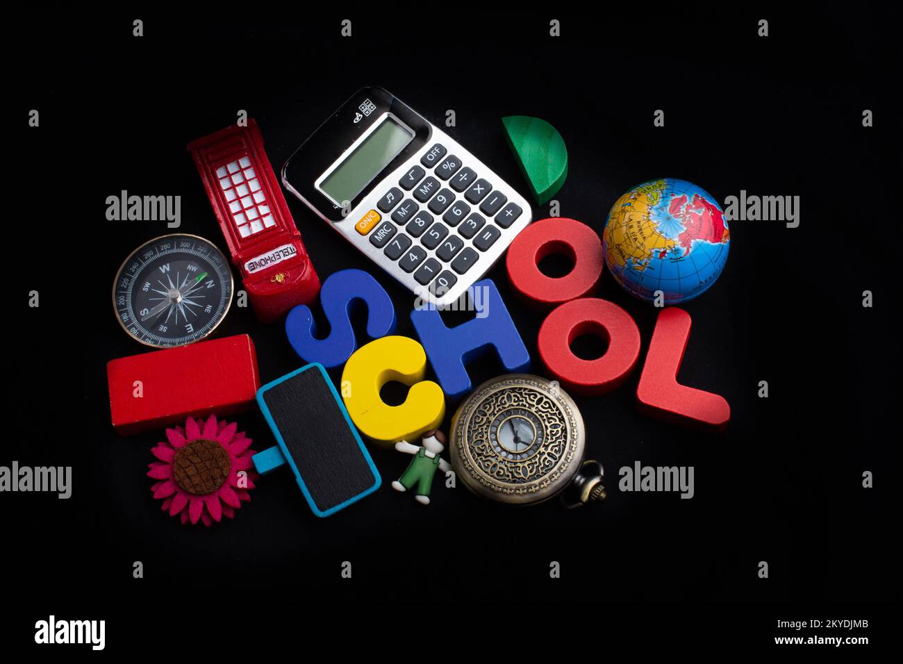 Education concept by School lettering with colorful wooden letters ...