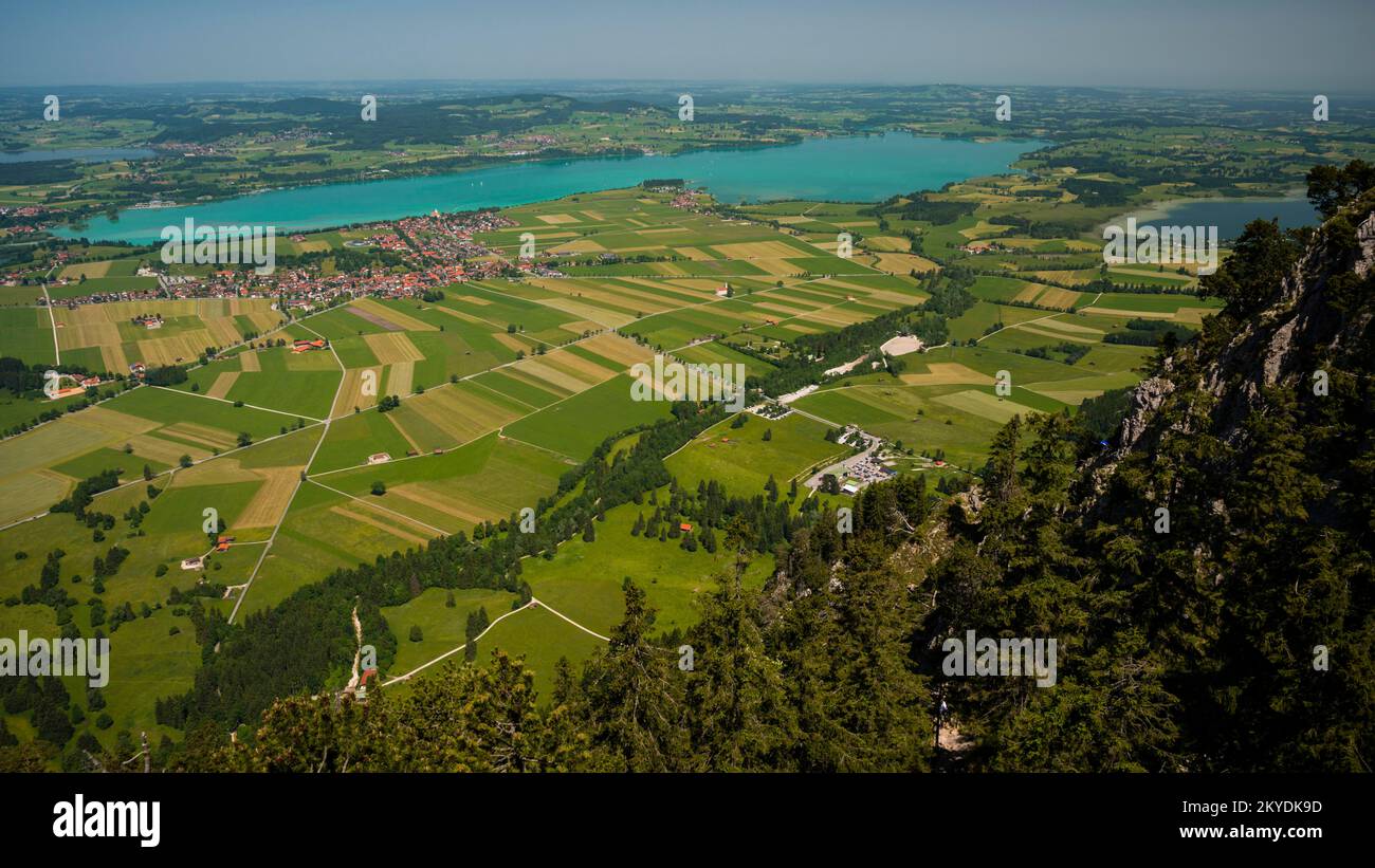 Panorama from the Tegelberg massif to the baroque church of St. Coloman ...